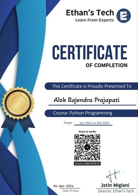 Alok Prajapati On Linkedin Python Certification Ethanstech Pythoncertification Pythonmastery