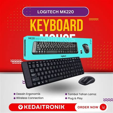 Jual Keyboard Mouse Logitech Mk220 Wireless Combo Usb Mk 220 Bundle Ori Shopee Indonesia