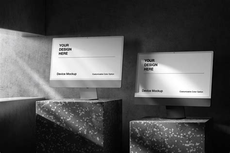 Realistic Computer Device Mockup Dark Background With Shadow 36474188 Psd