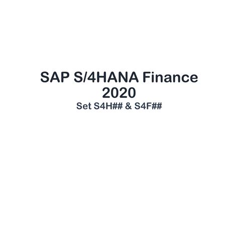 SAP S 4HANA Finance 2020 Buy In ERP Library
