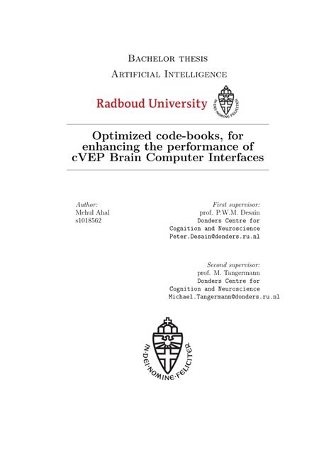 Pdf Optimized Code Books For Enhancing The Performance Of Cvep Brain Computer Interfaces