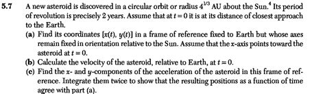 Solved Earth Is Non Inertial And Sun Is Inertial 57 ﻿a New