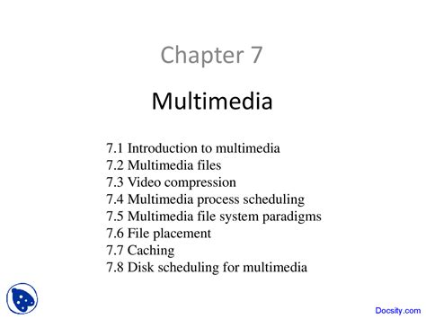 Multimedia Applied Operating System Lecture Slides Docsity