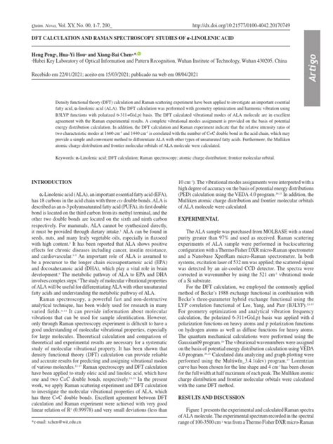 Dft Calculation And Raman Spectroscopy Studies Of Download Free Pdf Raman Spectroscopy Dft Calculation And Raman Spectroscopy Studies Of Download Free Pdf Raman Spectroscopy