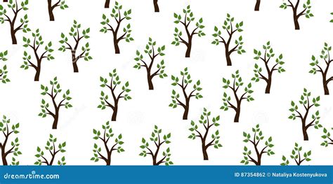 Trees Seamless Pattern Stock Vector Illustration Of Tileable 87354862