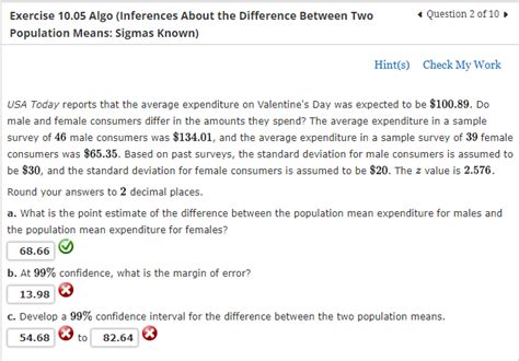 Solved Exercise 10 05 Algo Inferences About The Difference