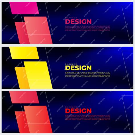Premium Vector Abstract Web Banner Design Vector Set Templates Horizontal Header Web Banner