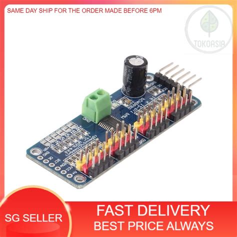 pca9685 16 ch 12bit pwm servo motor driver board control iic interface