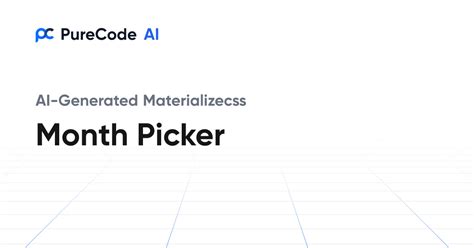Implement Materializecss Month Picker Fast Using Ai