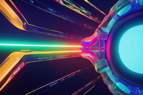 premium photo futuristic data flow data transfer technology cyberpunk