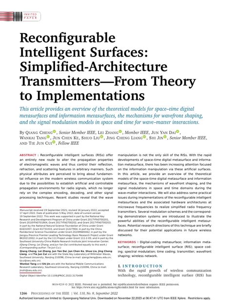 Reconfigurable Intelligent Surfaces Simplified Architecture Transmittersfrom Theory To