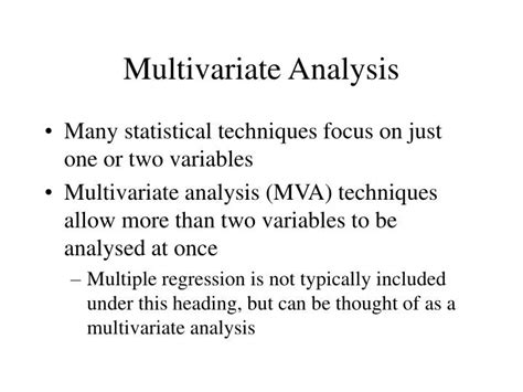 PPT Multivariate Analysis PowerPoint Presentation Free Download ID