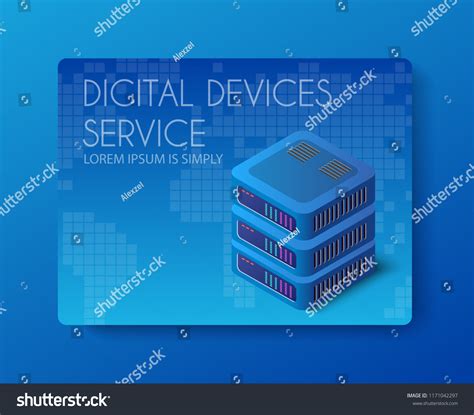 3d Server Network Technology Connection Data Stock Vector Royalty Free