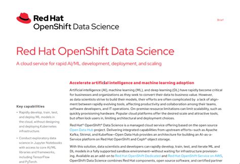 Red Hat Openshift Data Science A Cloud Service For Rapid Aiml