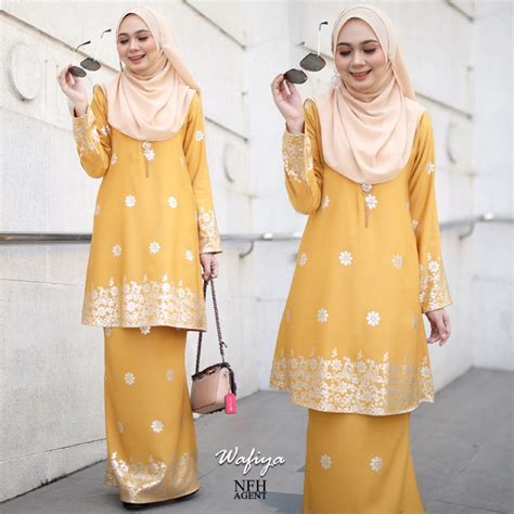 Baju Kurung Warna Kuning Kurung Ironless Xs Xl Yellow Fatimah Il Xs New Pgmall Juanita