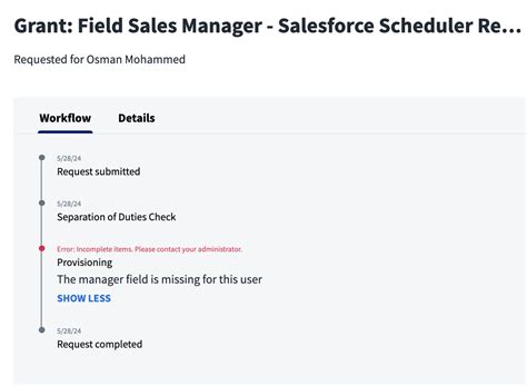 Error While Sailpoint Provisioning Is Looking For Salesforce Managerid