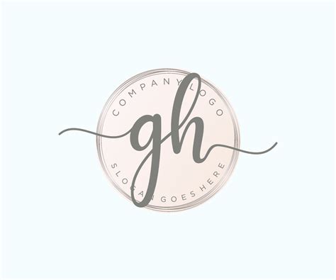 Initial Gh Feminine Logo Usable For Nature Salon Spa Cosmetic And Beauty Logos Flat Vector