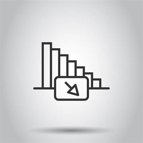 Premium Vector Market Trend Icon In Flat Style Decline Arrow With