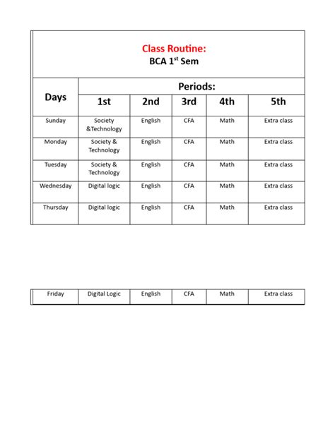 Class Routine Pdf