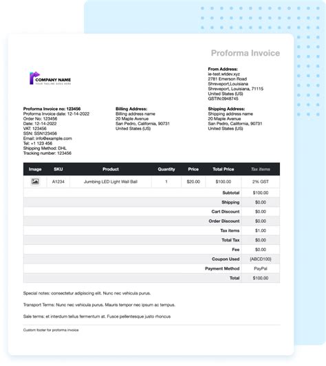 Proforma Vintage Invoice Template