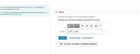 Solved A 1 8 Cm Wide Diffraction Grating Has 1000 Slits It
