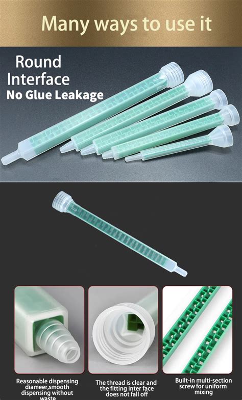 Epoxy Static Mixer Square Threaded Mouth Mixing Nozzle Ab Adhesive