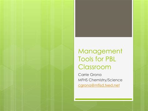 Ppt Management Tools For Pbl Classroom Powerpoint Presentation Free Download Id4267473