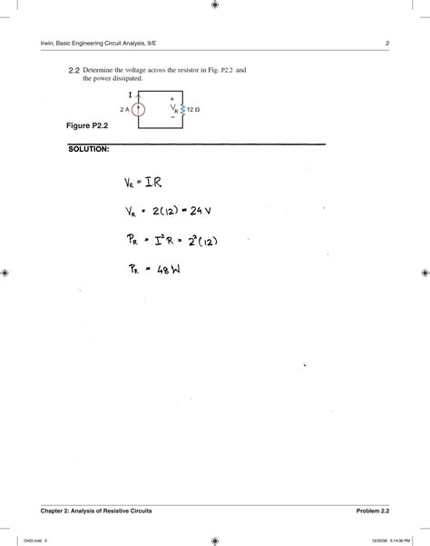 Solution Engineering Circuit Analysis Solution Of Chapter 2 S Problems