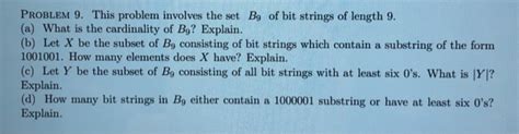 Solved Problem 9 This Problem Involves The Set B9 Of Bit