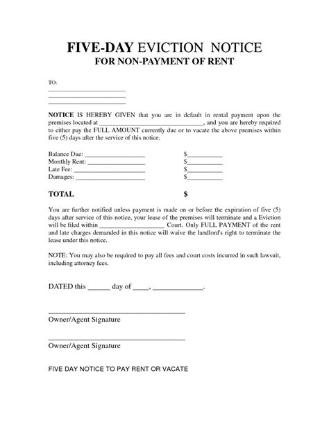 Sc Eviction Notice Template
