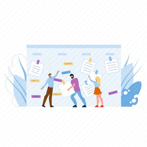 Agile Businesspeople Performing Job Tasks Men Woman Illustration Download On Iconfinder