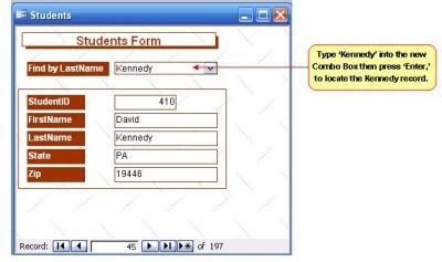 Find A Record Using A Combo Box Expert Zone Cimaware Software