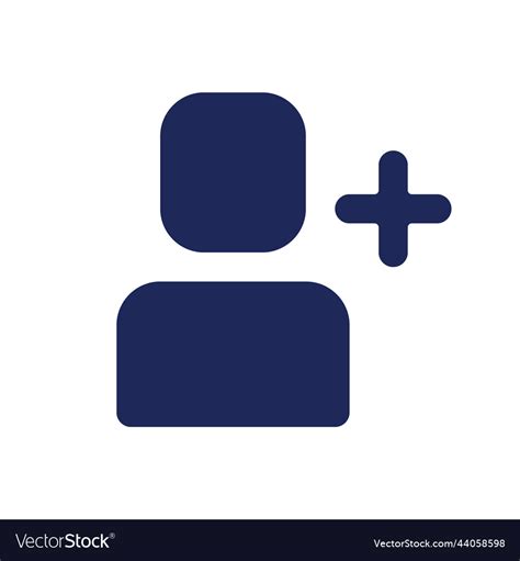 Add User Black Glyph Ui Icon Royalty Free Vector Image