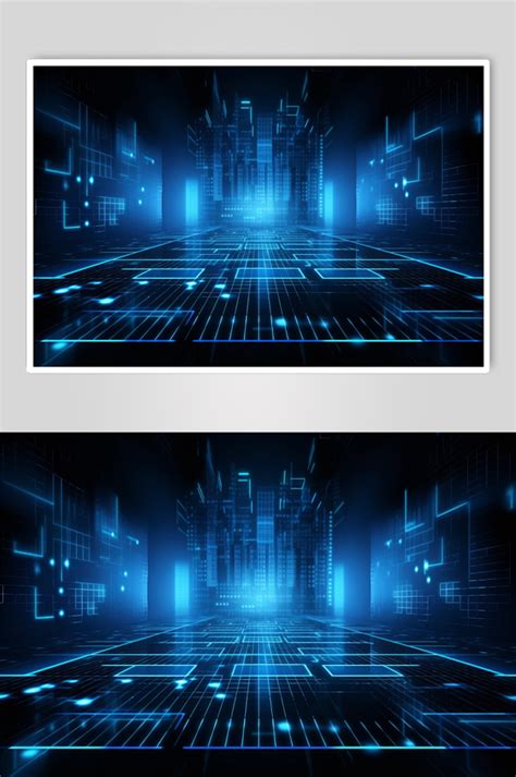 Ai数字艺术抽象流数据流科幻风背景图
