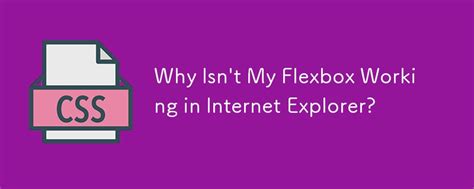 為什麼我的 Flexbox 無法在 Internet Explorer 中運作？ Css教學 Php中文網
