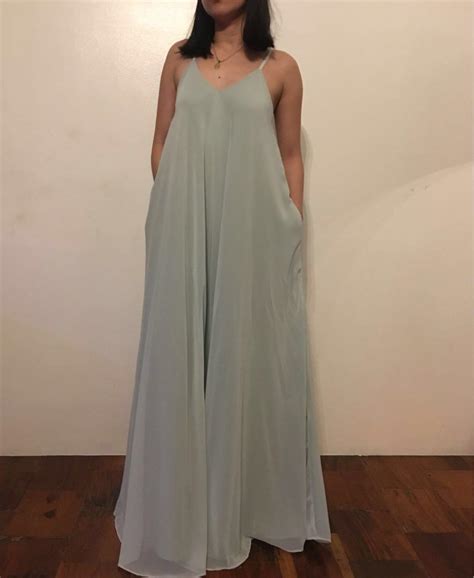 Teal Maxi Side Boob Slip Dress Womens Fashion Dresses And Sets