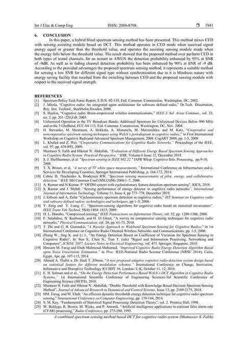 A Combined Spectrum Sensing Method Based Dct For Cognitive Radio System Pdf