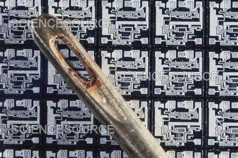 Integrated Circuit Chips On Silicon Wa Stock Image Science Source
