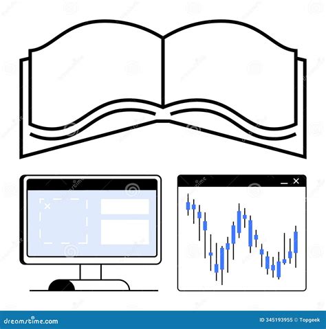 Open Book Computer Screen With Graph And Analytics Chart Representing Knowledge And Data