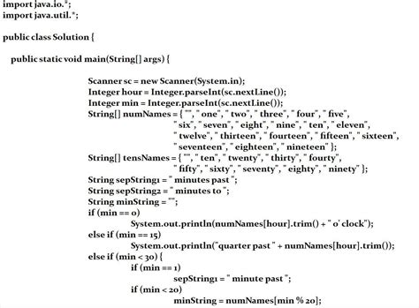 Solved Problem The Time In Words Problem Solution Problem Chegg Com