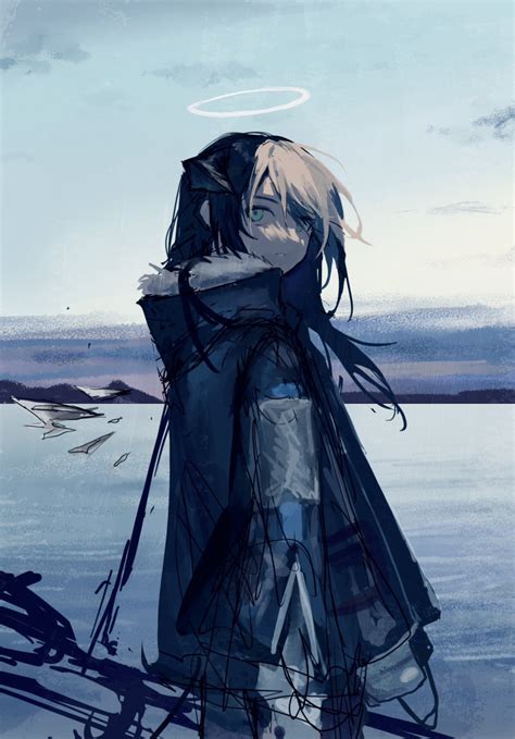 Safebooru 1girl Arknights Backlighting Blue Eyes Blue Hair Blue