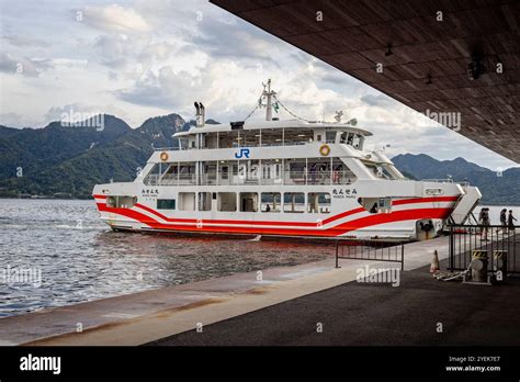 Ferry To Miyajima Island Near Hiroshima Offloading Passengers At