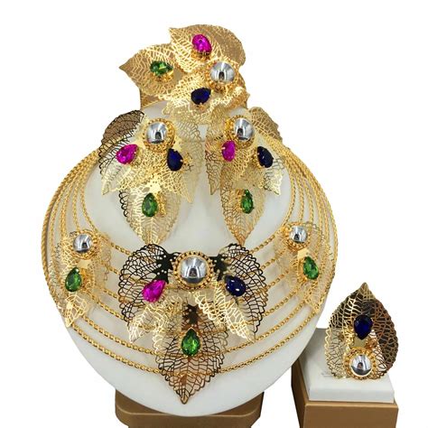 Brazilian-Jewelry-Sets-Fashion-Big-Colorful-Stone-Earrings-Necklace-For ...