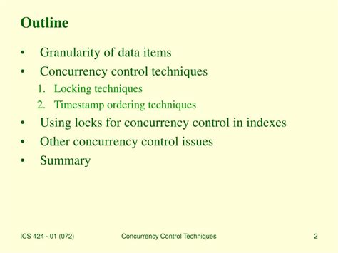 Ppt Concurrency Control Techniques Chapter Powerpoint Presentation Id