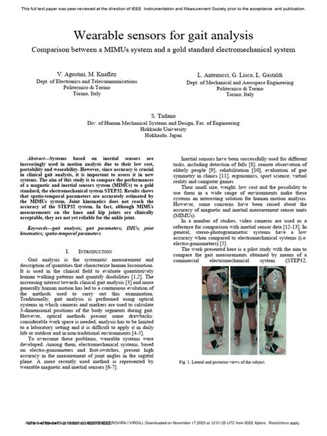Wearable Sensors For Gait Analysis Pdf Gyroscope Anatomical Terms