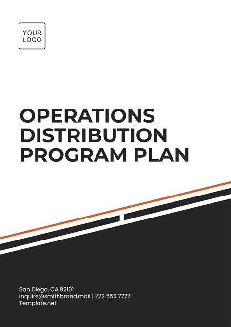 Free Operations Distribution Program Plan Template To Edit Online