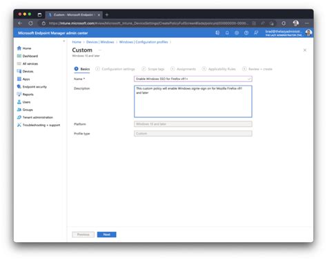 enable firefox windows single sign on using intune the lazy administrator