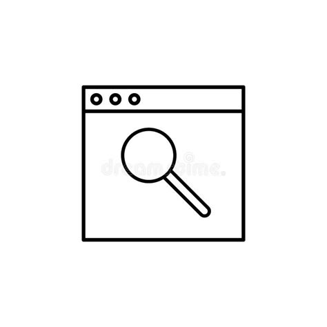 Browser Find Search Icon Simple Outline Vector Of Web Design Development Set Icons For Ui And