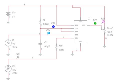 555 Pulse Width Modulator Voltage Controlled Duty Cycle Multisim Live