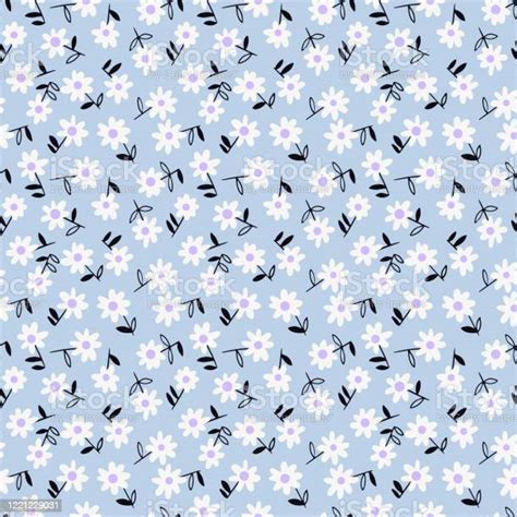 작은 데이지 꽃으로 만든 매끄러운 패턴 Ditsy 초원 장식 꽃 여름 배경입니다 패턴에 대한 스톡 벡터 아트 및 기타 이미지